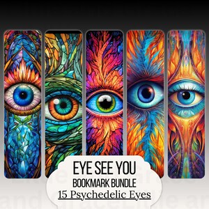 Eye See You Printable Bookmarks Bundle, 15 Colorful Designs ...