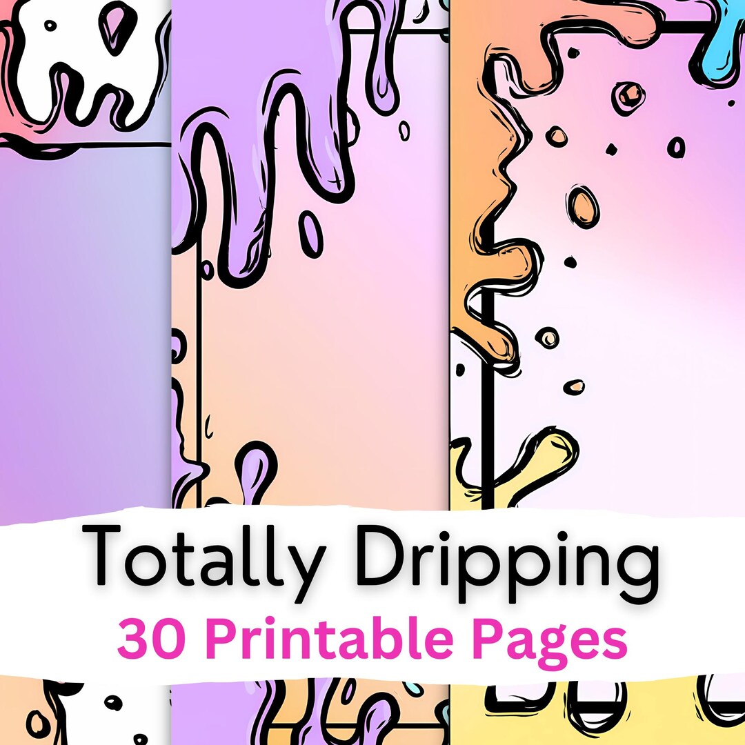Totally Dripping Junk Journal Printable Pages, 90's Inspired Digital ...