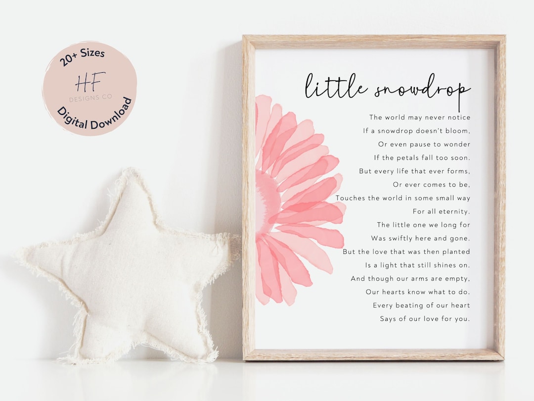 Miscarriage Gift for Mom or Dad, Baby Girl Loss Poem, Child Loss ...