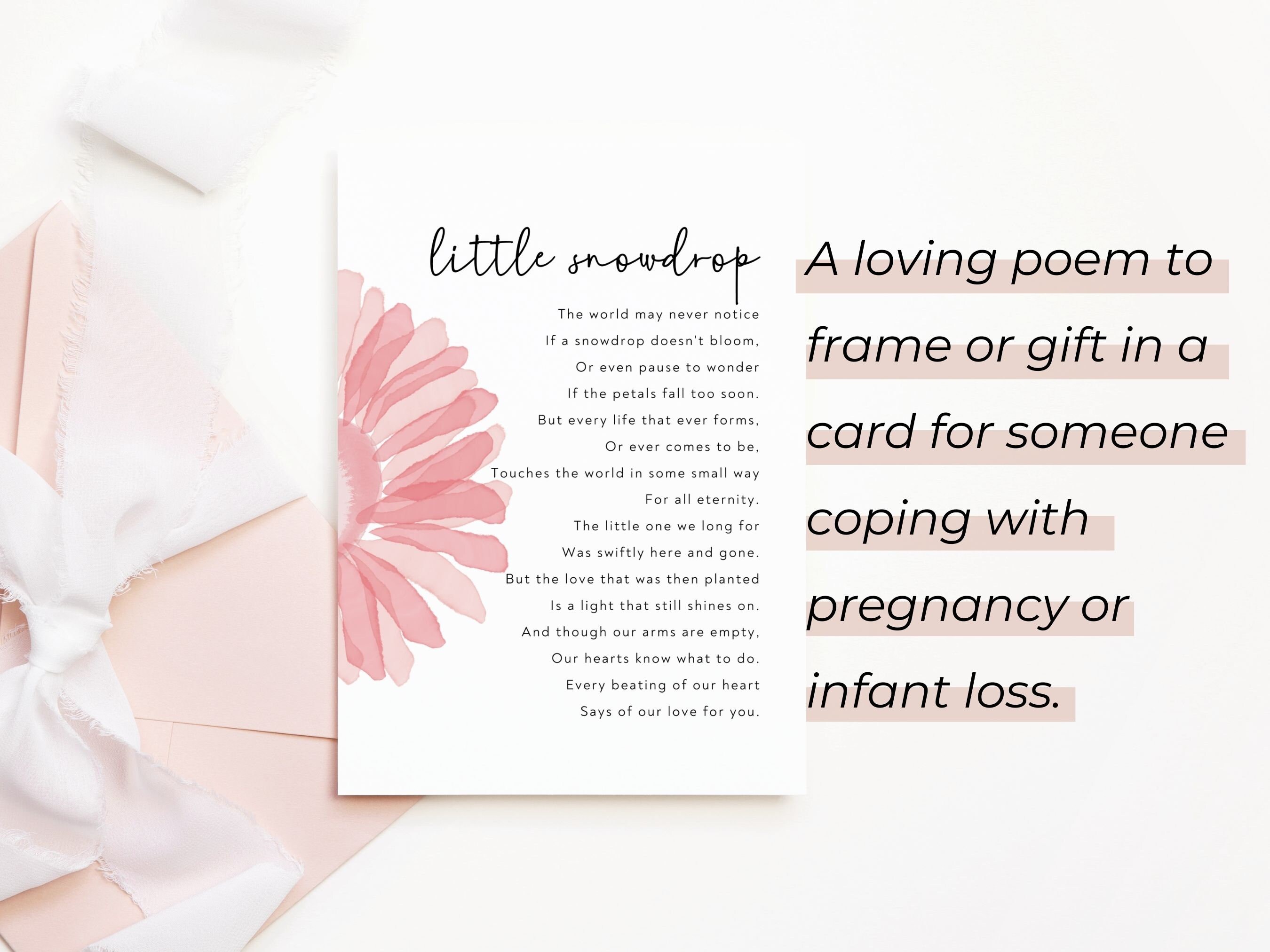 Miscarriage Gift for Mom or Dad, Baby Girl Loss Poem, Child Loss ...