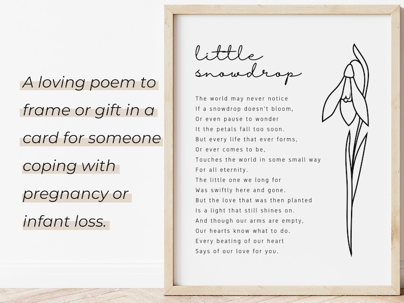 Miscarriage Gift for Mom or Dad Baby Loss Poem Child Loss - Etsy