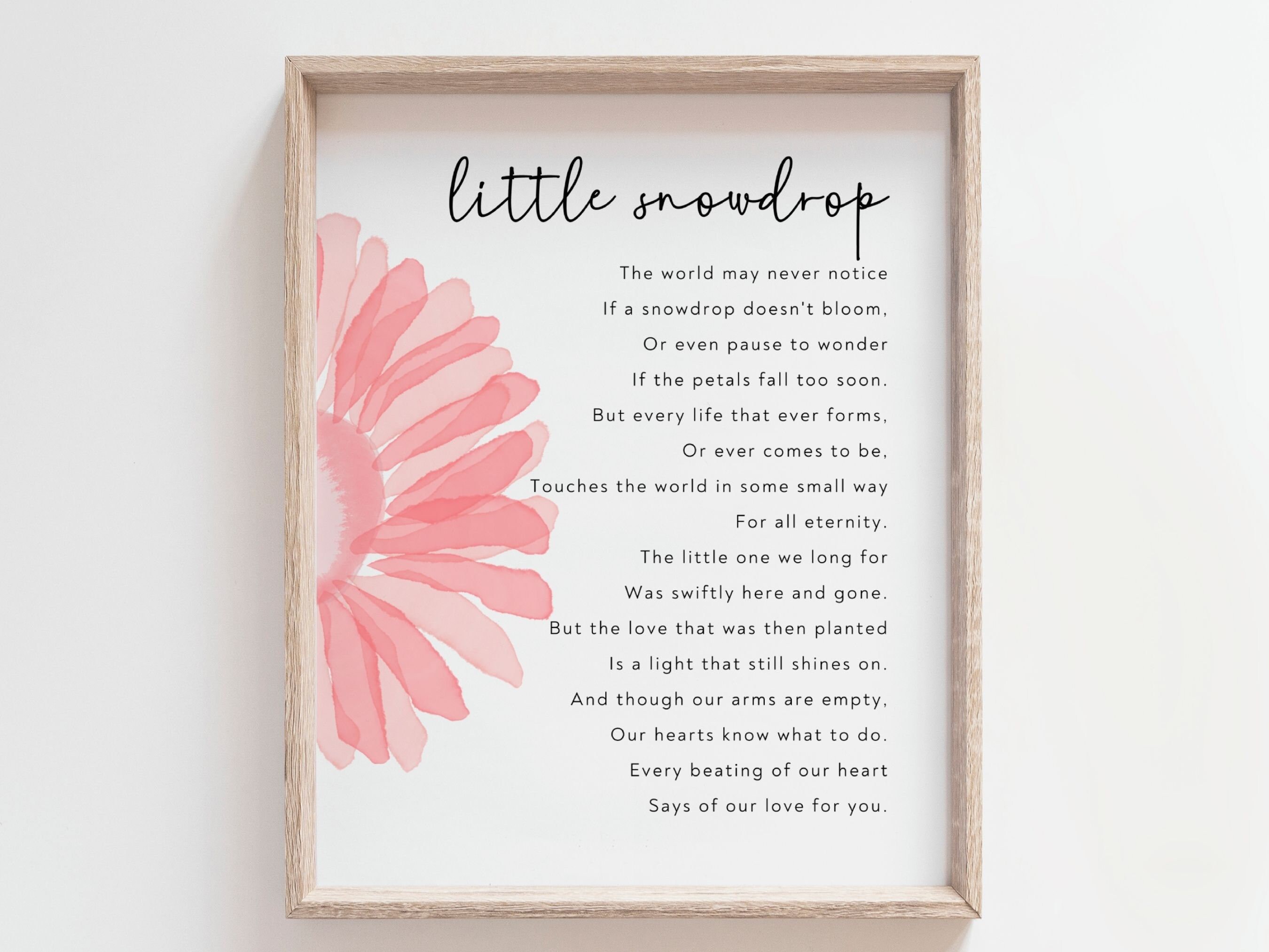 Miscarriage Gift for Mom or Dad, Baby Girl Loss Poem, Child Loss ...