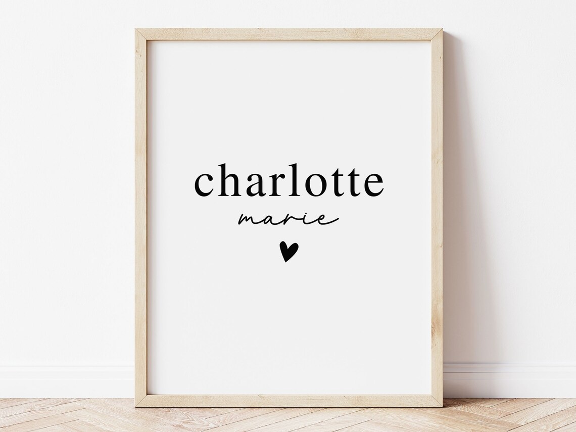 First and Middle Name Print Printable Name Sign Personalized - Etsy