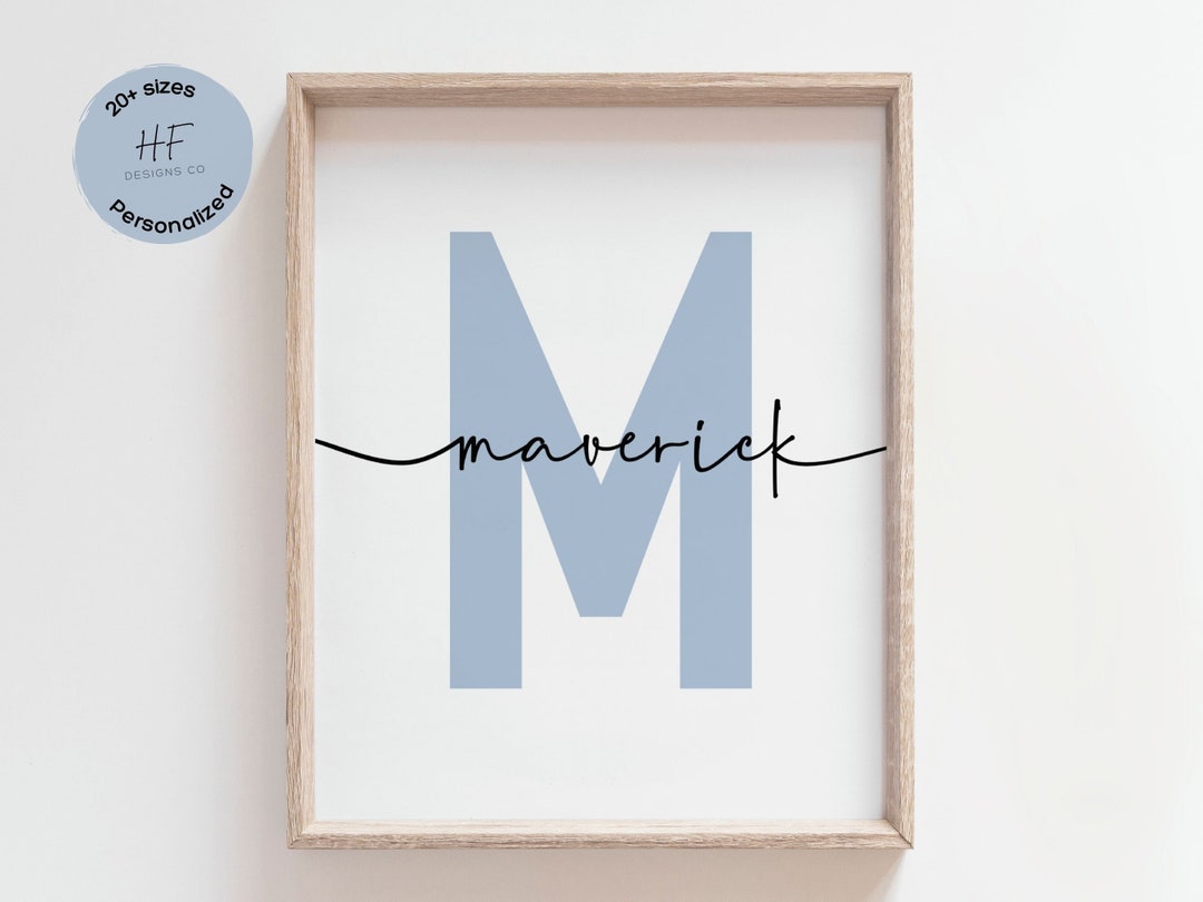 Personalized Initial Name Printable, New Baby Birth Print, Nursery ...