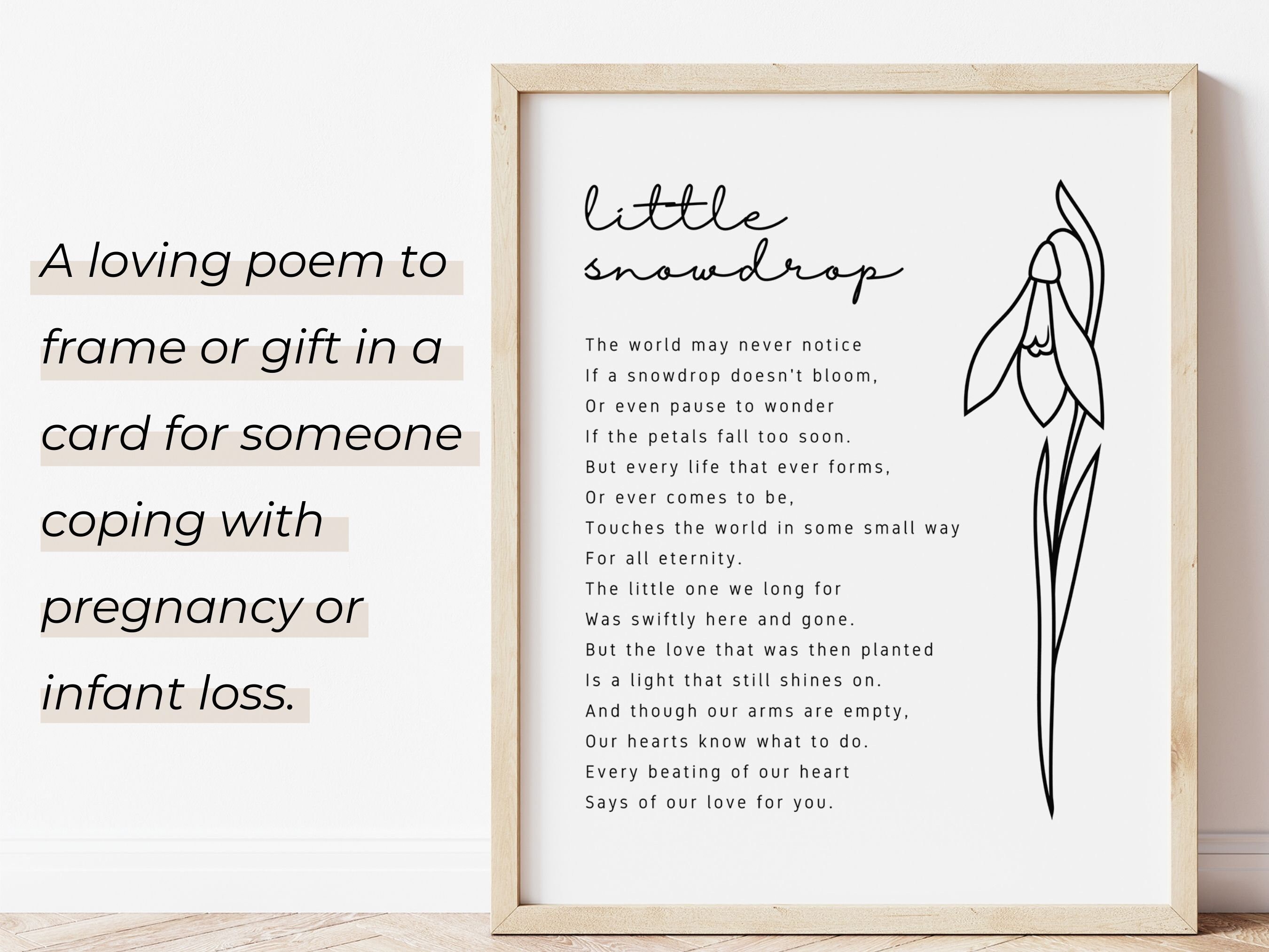 Miscarriage Gift for Mom or Dad, Baby Loss Poem, Child Loss Remembrance ...