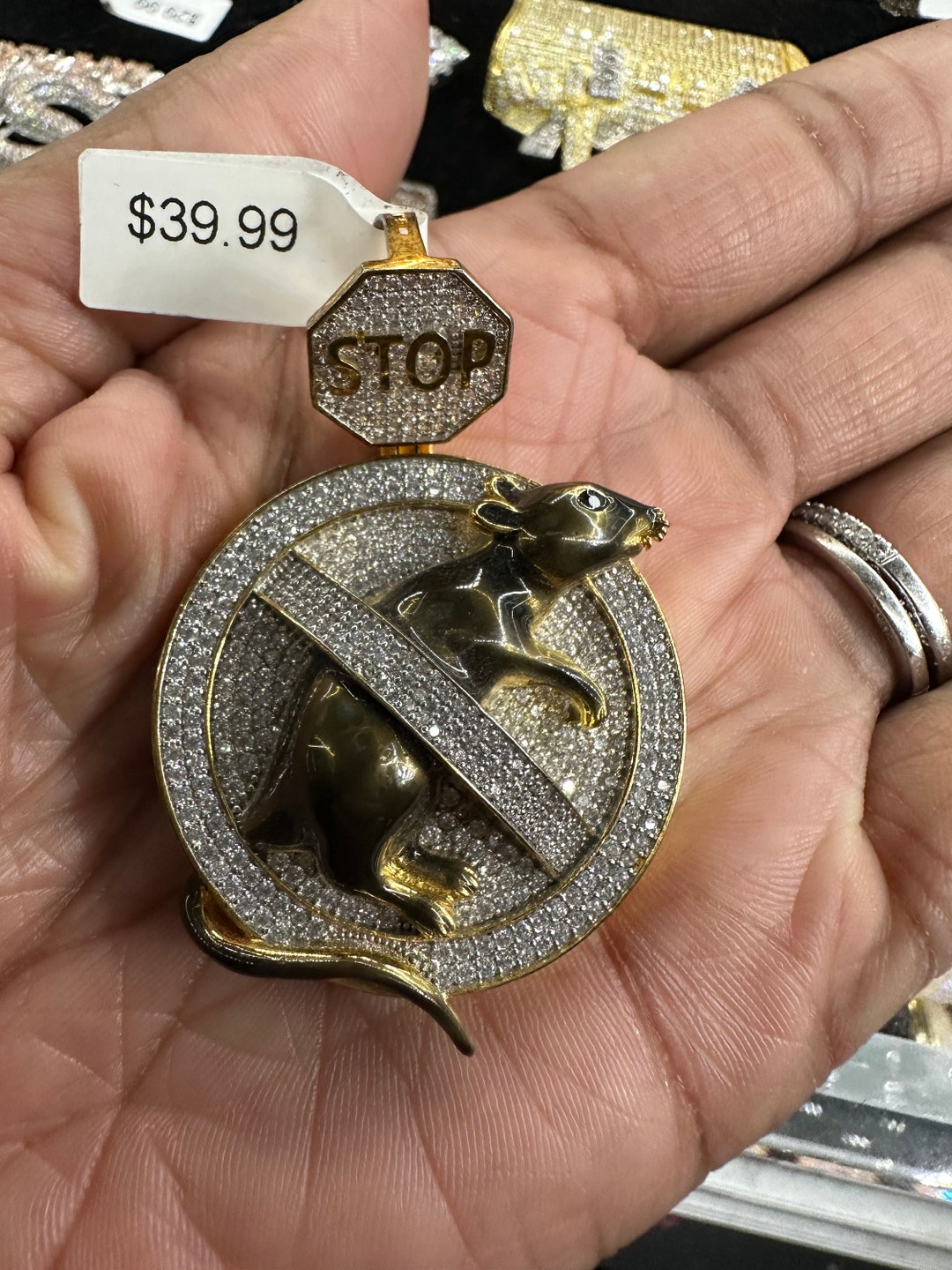 14k Gold Finish Stop Snitching Pendant W/ FREE Chain - Etsy