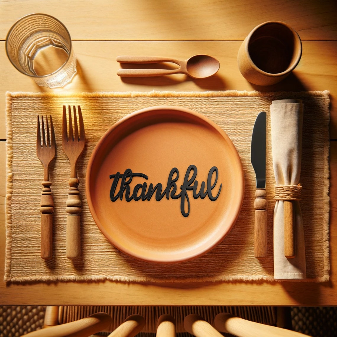 Thankful Place Cards - Thanksgiving Name Plates - Small Thankful Sign ...