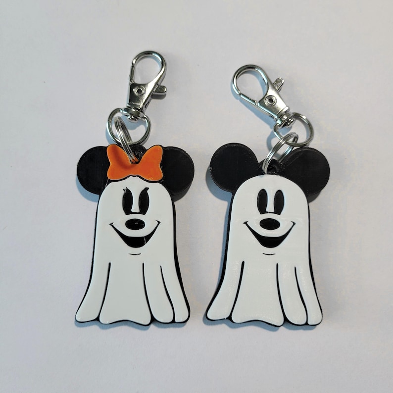 Mickey & Minnie Ghost Keychains - 3D Printed Disney Halloween ...