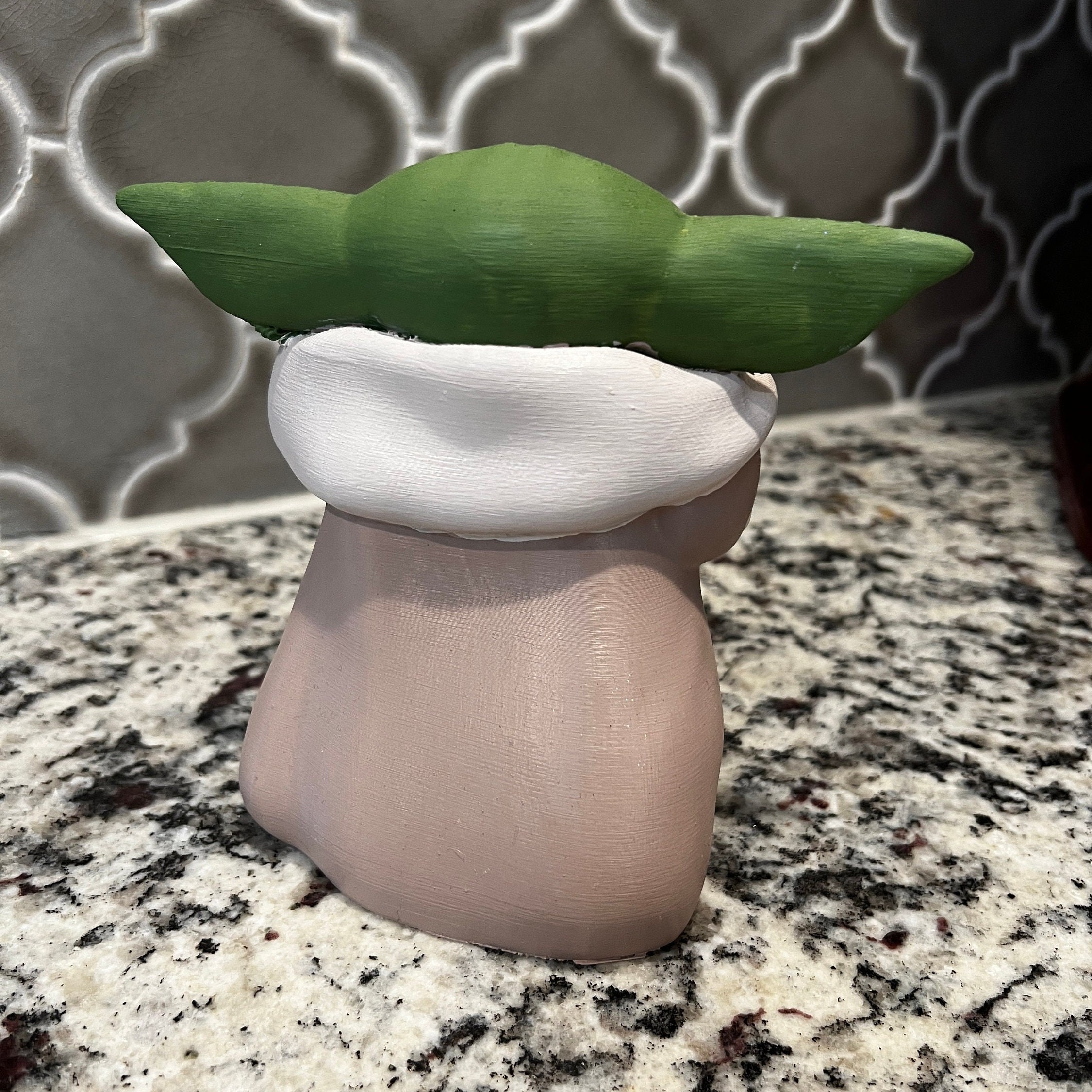 Hand-painted 3D Printed Grogu Holding Coffee Cup 6.0h Star Wars Fan Art ...