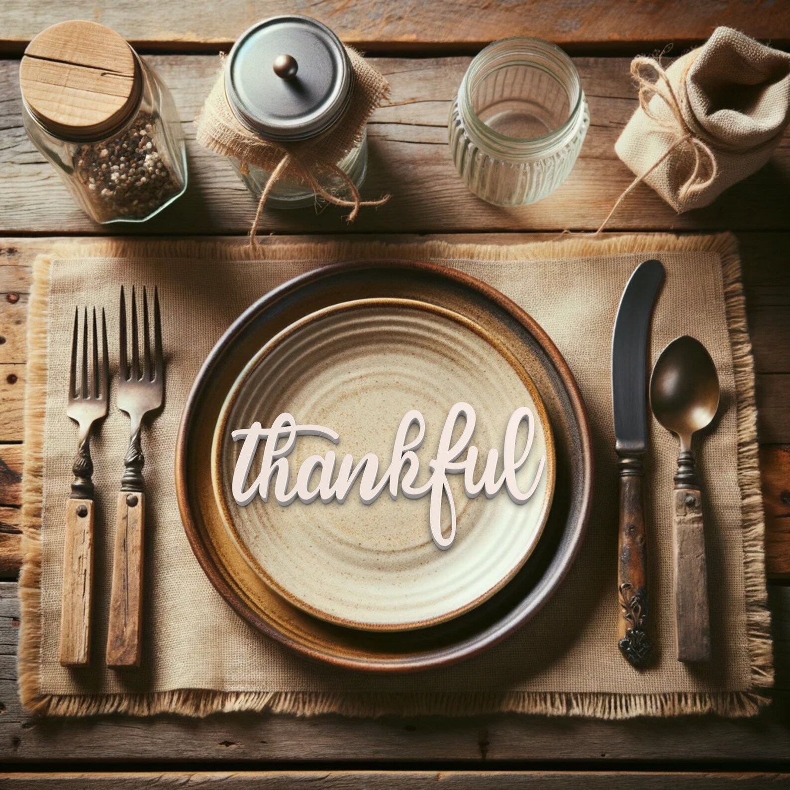 Thankful Place Cards - Thanksgiving Name Plates - Small Thankful Sign ...