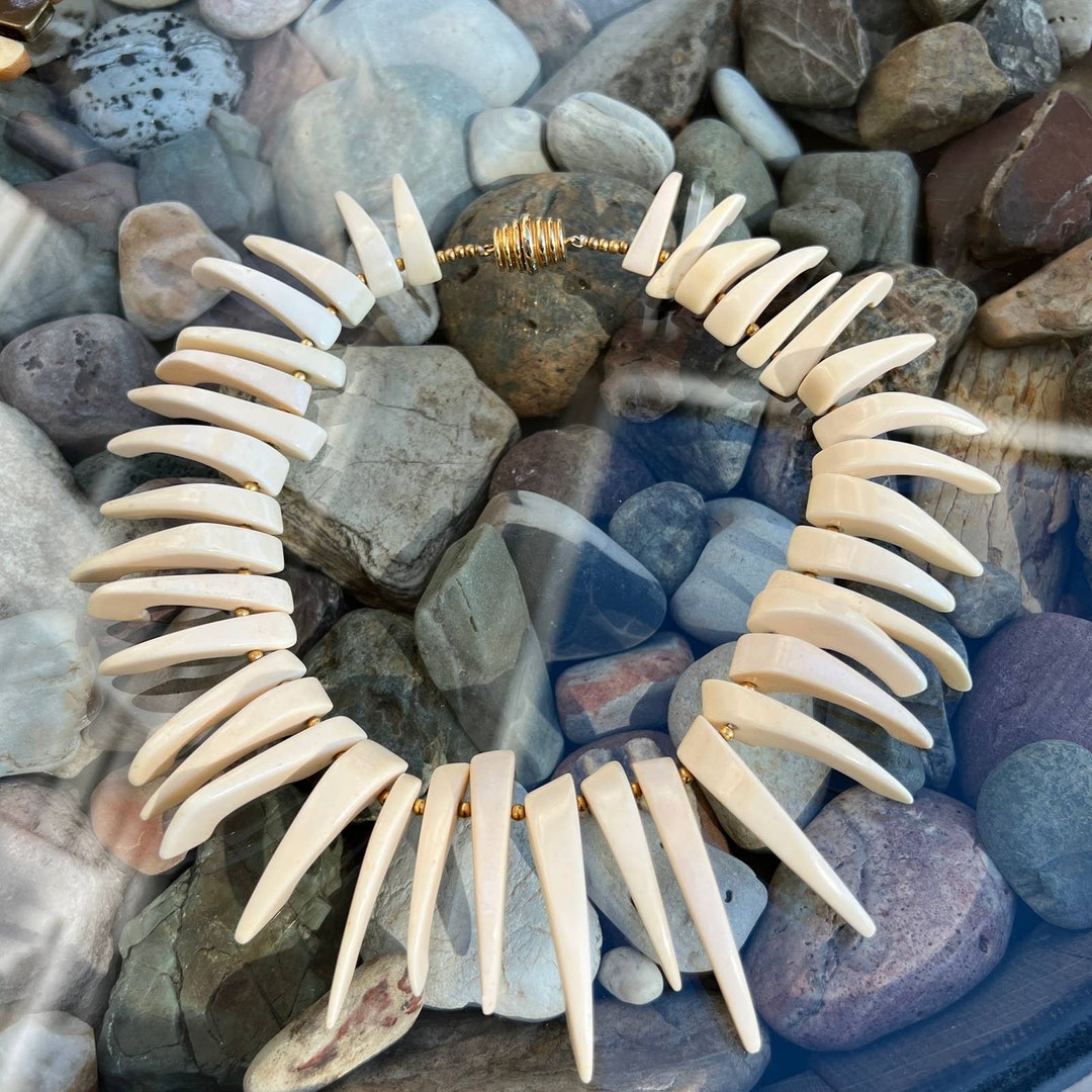 Tribal Bone Choker Necklace Vintage - Etsy