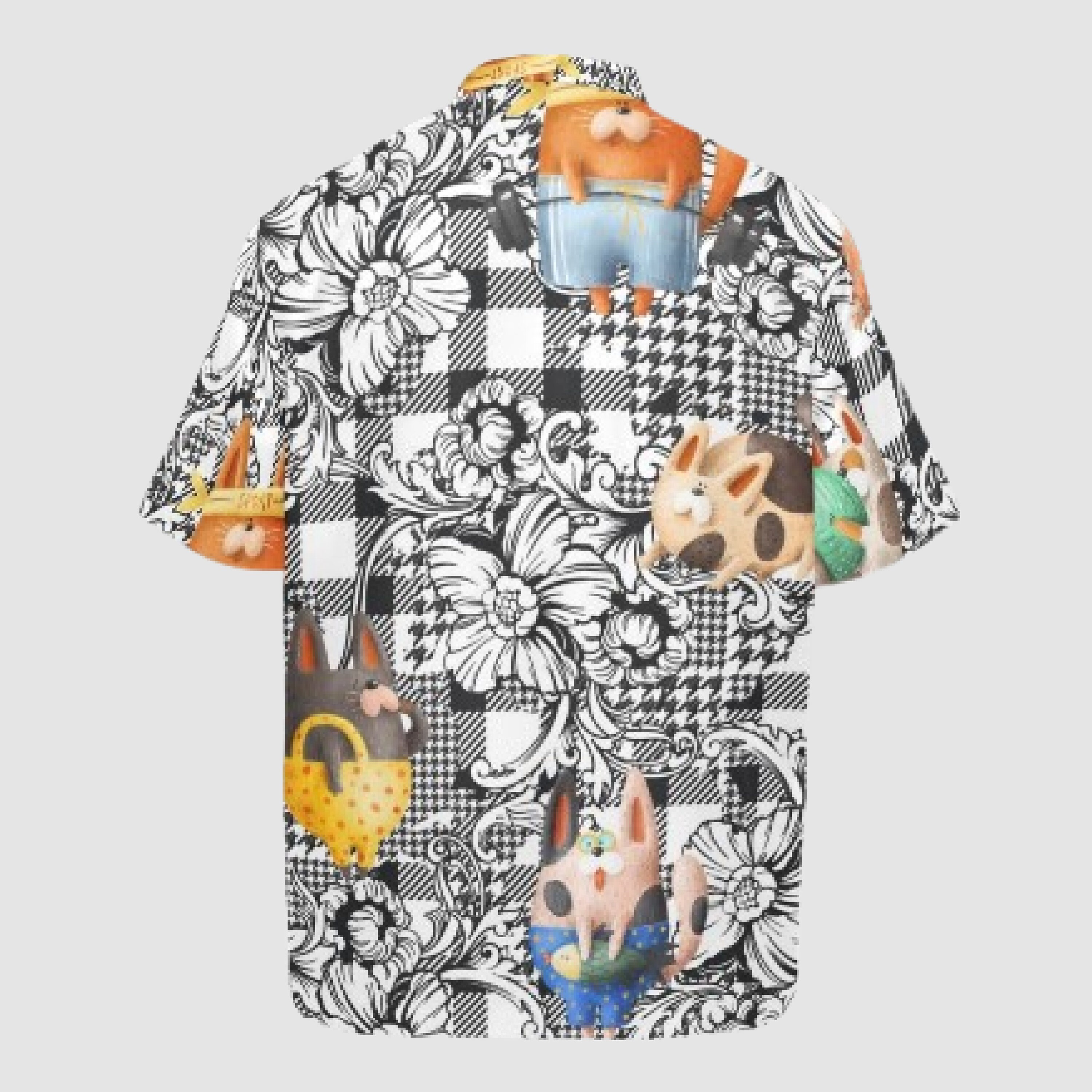 Kawaii Cats Grooming Jacket Black and White Plaid Cat Lovers - Etsy