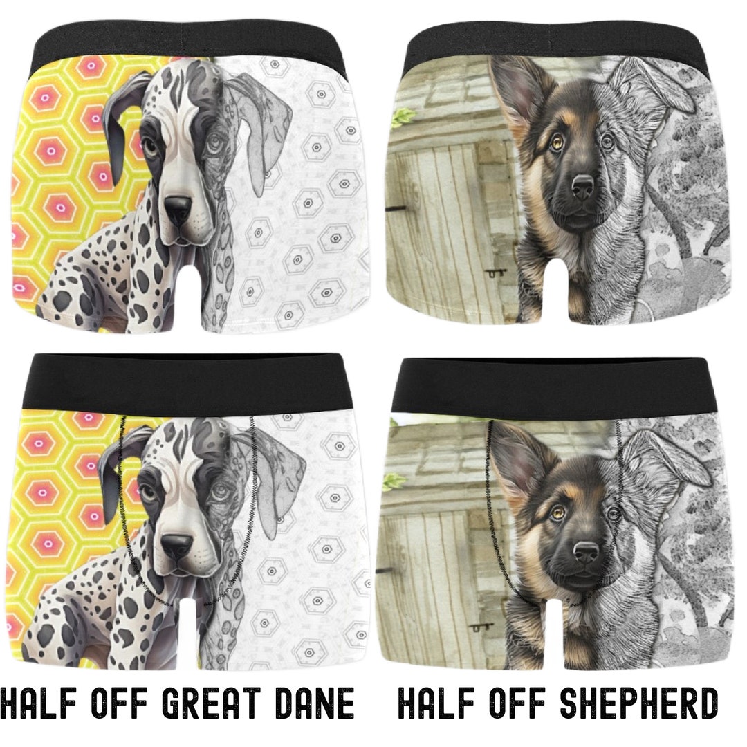 Men's Floral Great Dane Boxer Briefs German Shepherd Dog Male Underwear ...