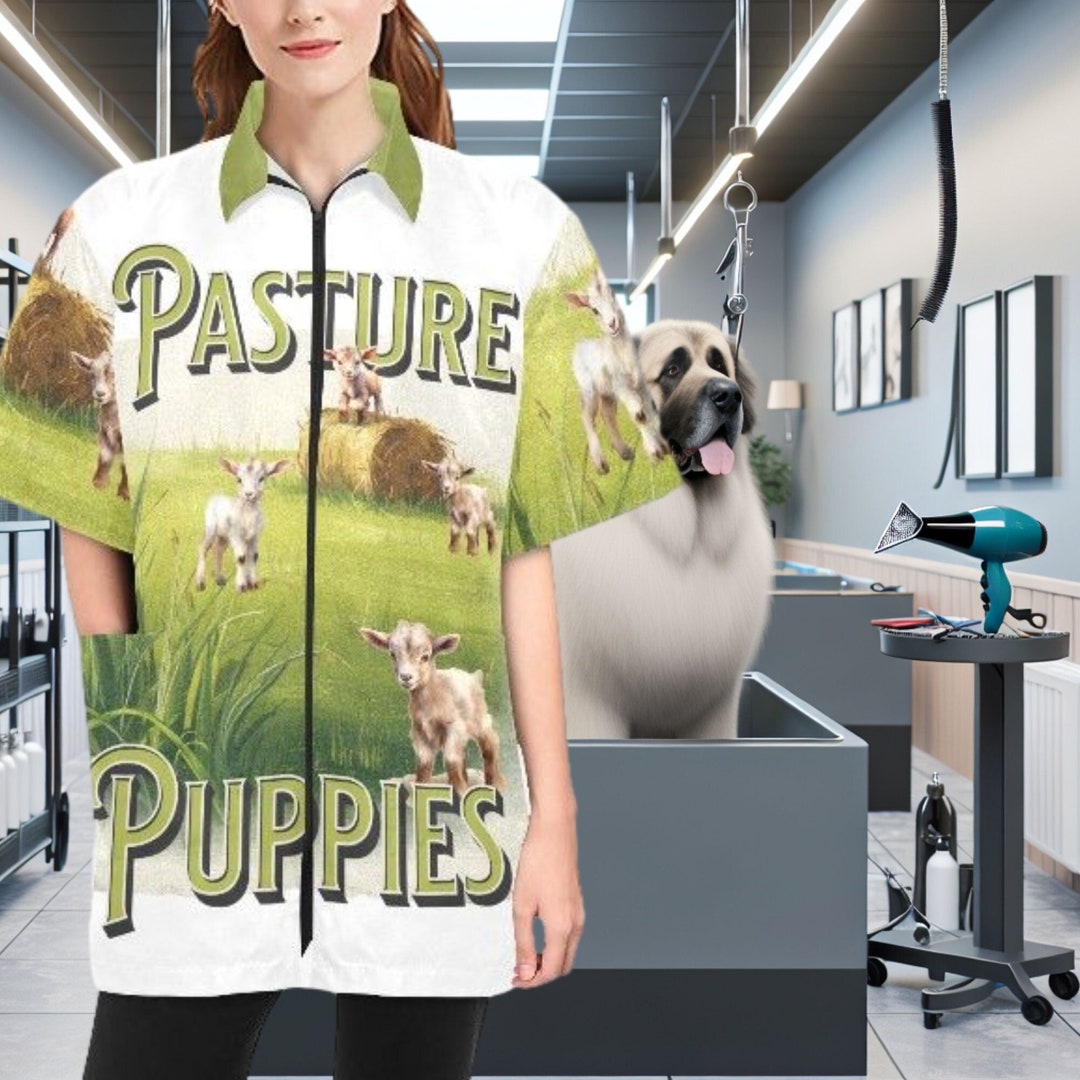 Adorable Goats Jacket, Country Cattle Zip Front Pasture Puppies Scrub ...