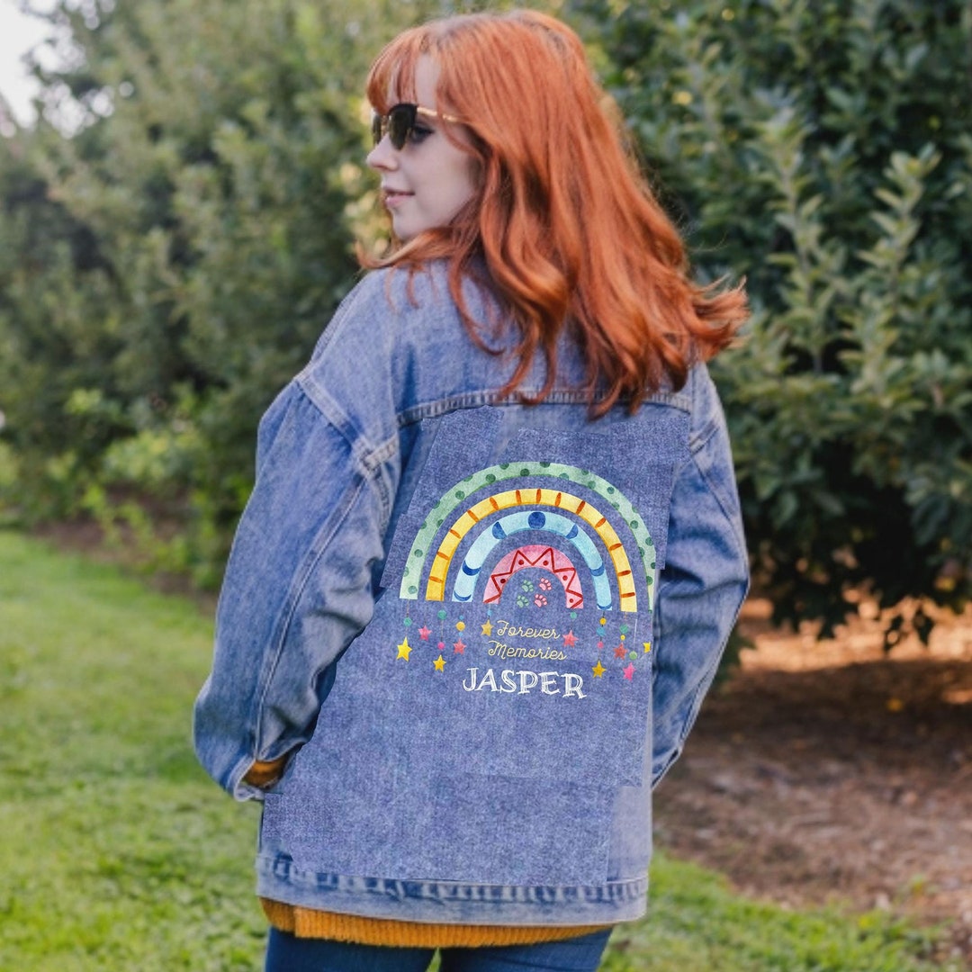 Rest in Peace Memorial Denim Jacket Women's Boyfriend Button up Jean ...