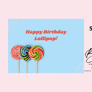 Happy Birthday Lollipop Printable Postcard Free E-card - Etsy