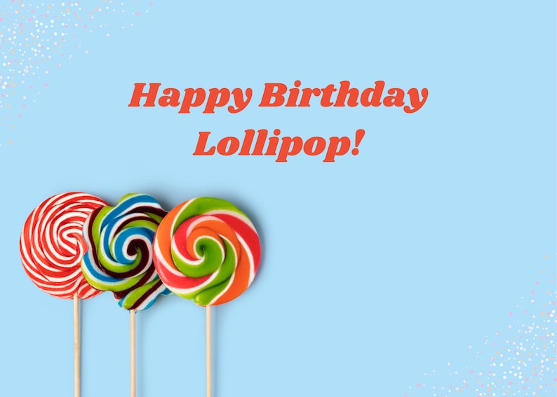 Happy Birthday Lollipop Printable Postcard Free E-card - Etsy