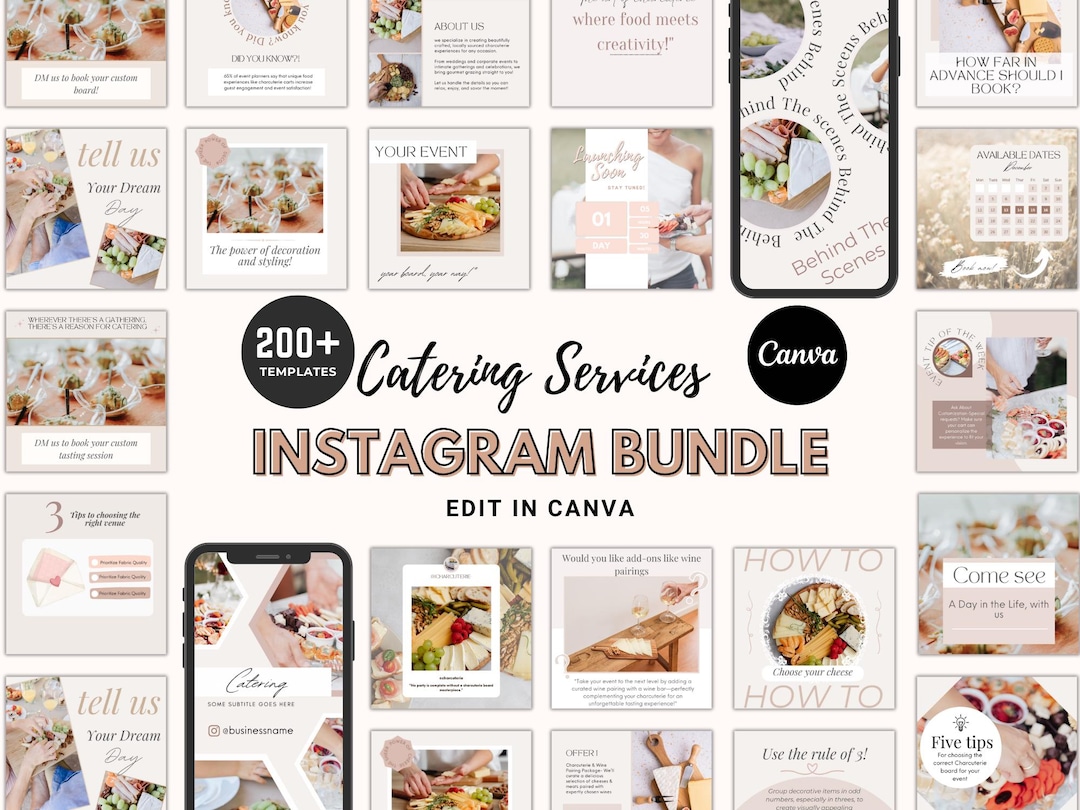 Catering Business Instagram Templates, Editable Caterer Posts & Stories ...