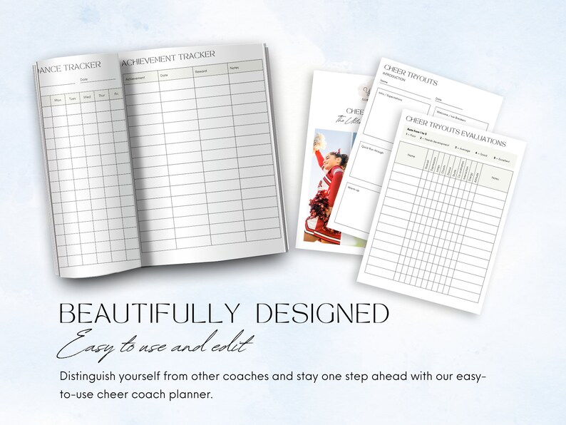 Cheer Coach Planner, Cheerleading Contract Forms, Coaching Planner ...