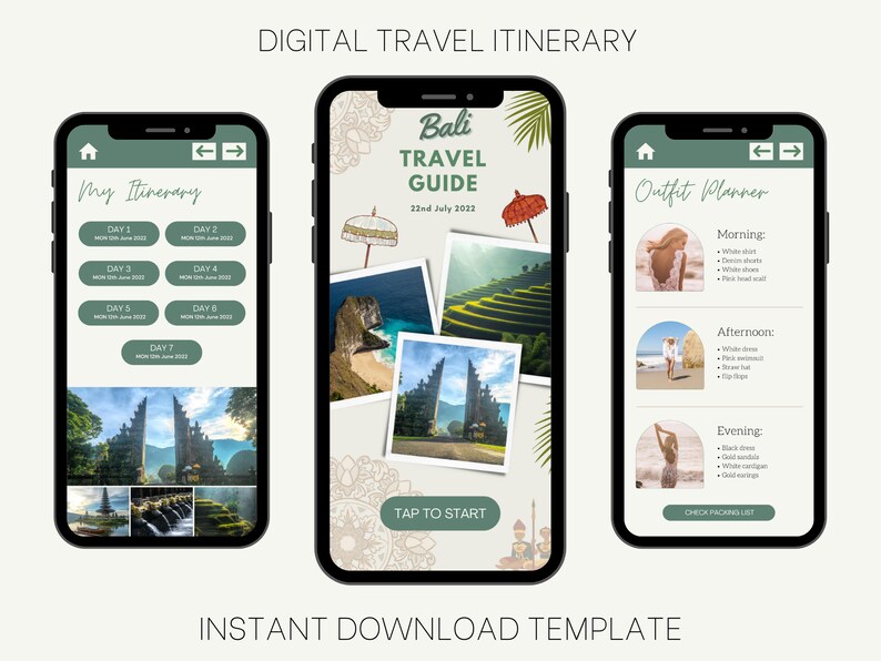 Mobile Travel Planner, Travel Itinerary, Mobile Travel Guide, Editable ...