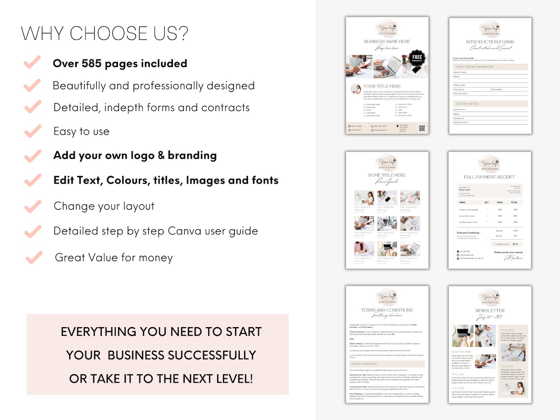 Virtual Assistant Template, VA Branding Kit, Virtual Assistant Client ...