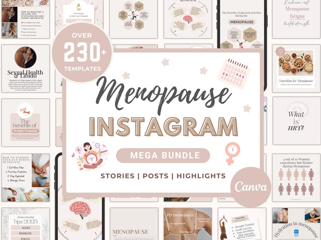 230 Menopause Instagram Templates, Hormone Health Social Media Posts ...