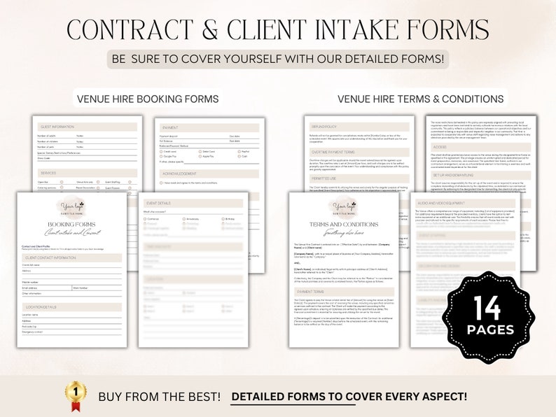 Venue Rental Forms Template, Wedding Venue Contract, Venue Hire Package ...
