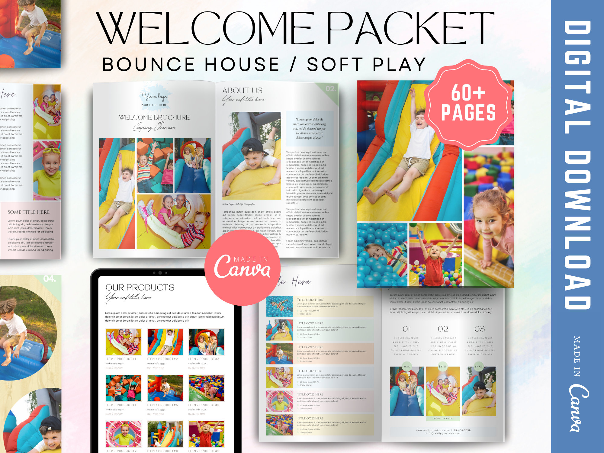 Bounce House Soft Play Welcome Book Template, Welcome Packet, Soft Play ...