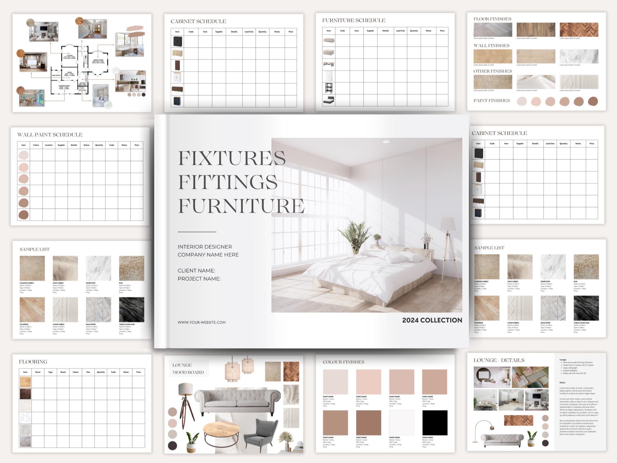 Interior Design Template Finishes, Furniture, Hardware & Fixtures ...