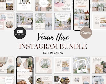 Event Venue Rental Instagram Posts Canva Template Editable Wedding ...