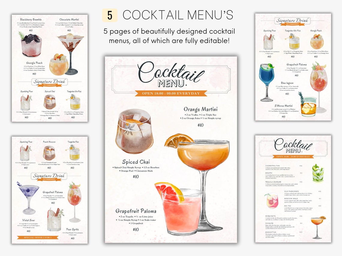 Mobile Bar Forms, Editable Bartending Business Contract, Bartending ...