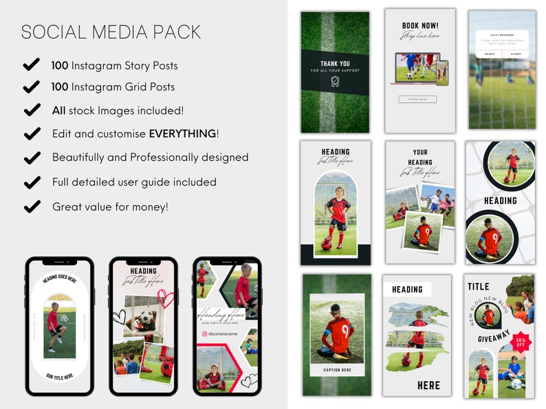 Football Coach Instagram Templates, Instagram Posts & Stories, Soccer ...