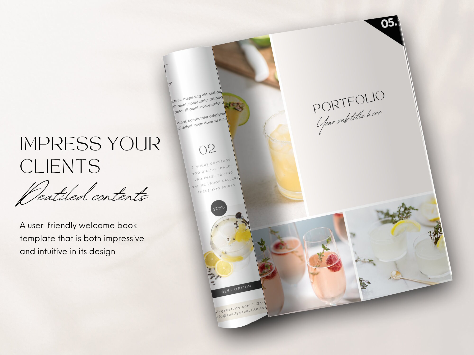 Bartender Welcome Packet, Event Planner, Portfolio Template, Magazine ...