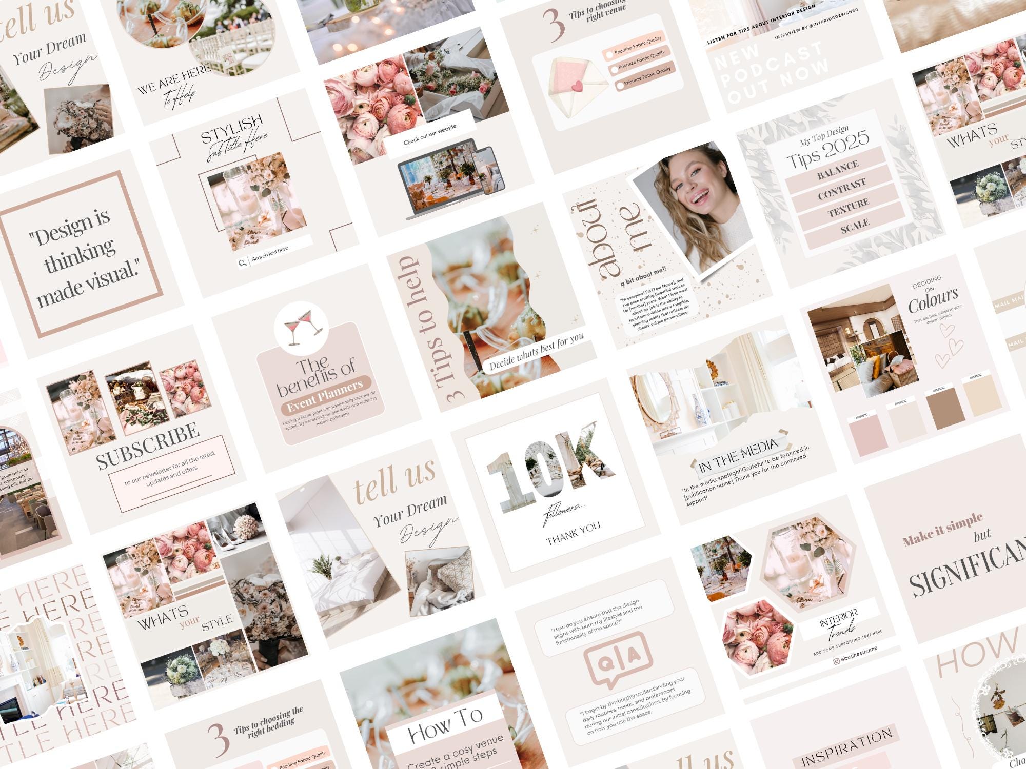 Event Planner Business Instagram Templates, Editable Event Coordinator ...