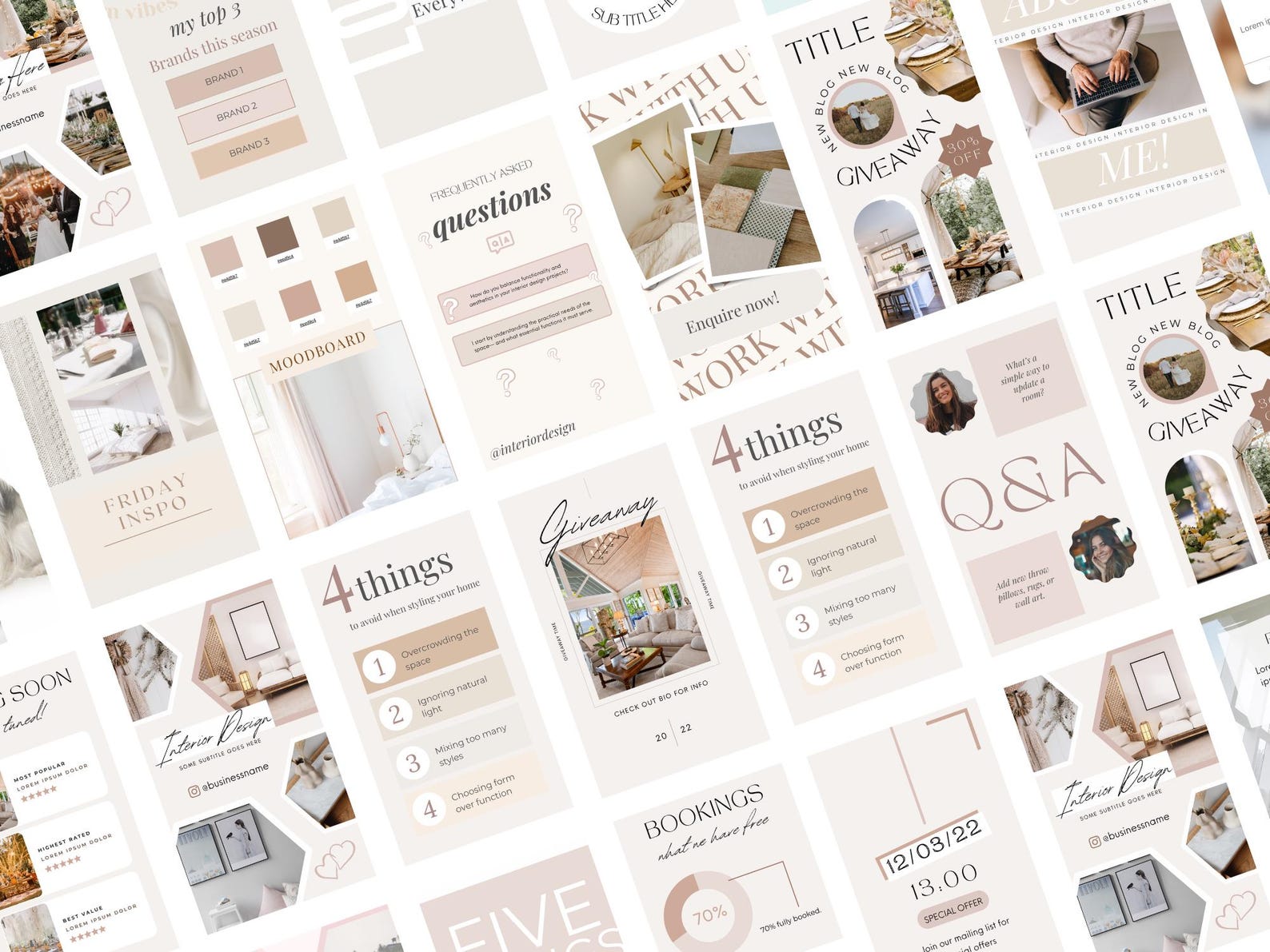 Interior Design Instagram Templates, Home Interior Designer Moodboard ...