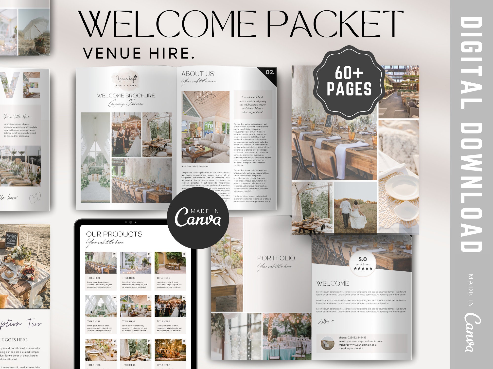 Venue Rental Welcome Book, Editable Onboarding Template, Venue Hire ...
