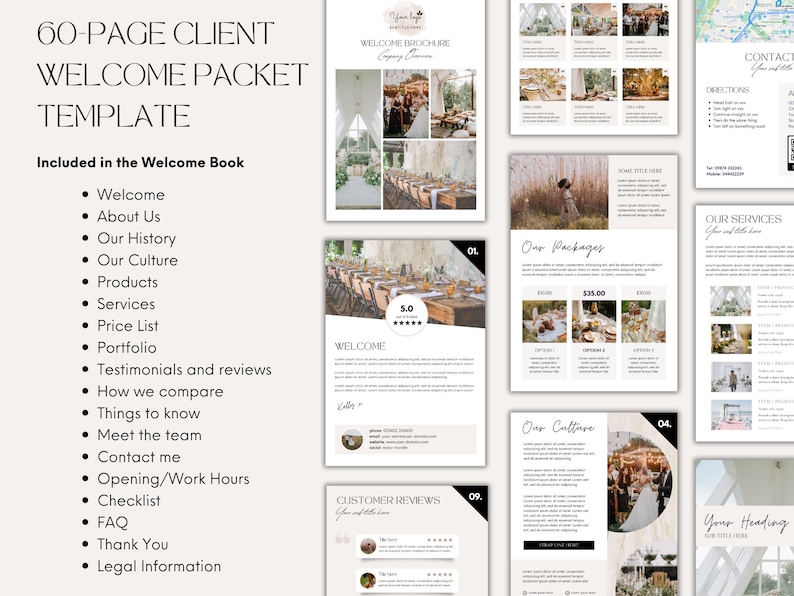 Venue Rental Welcome Book, Editable Onboarding Template, Venue Hire ...