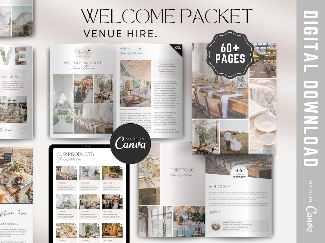 Venue Rental Welcome Book, Editable Onboarding Template, Venue Hire ...