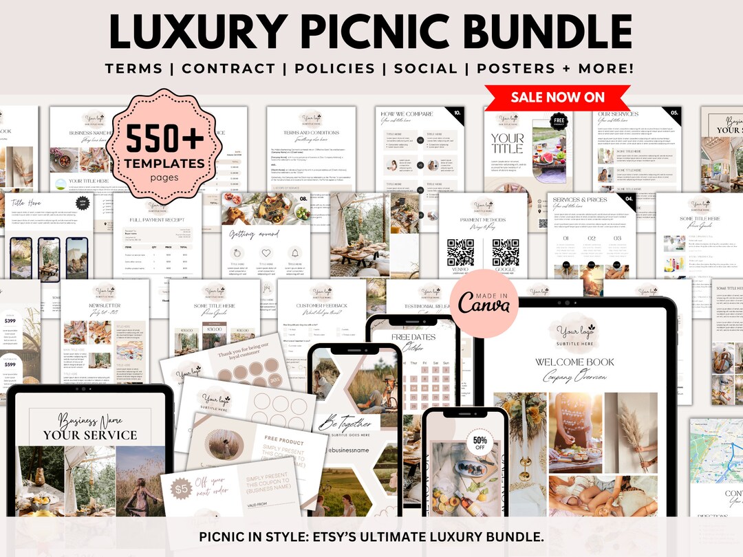 Editable Luxury Picnic Form Bundle, Luxury Picnic Business Contract ...