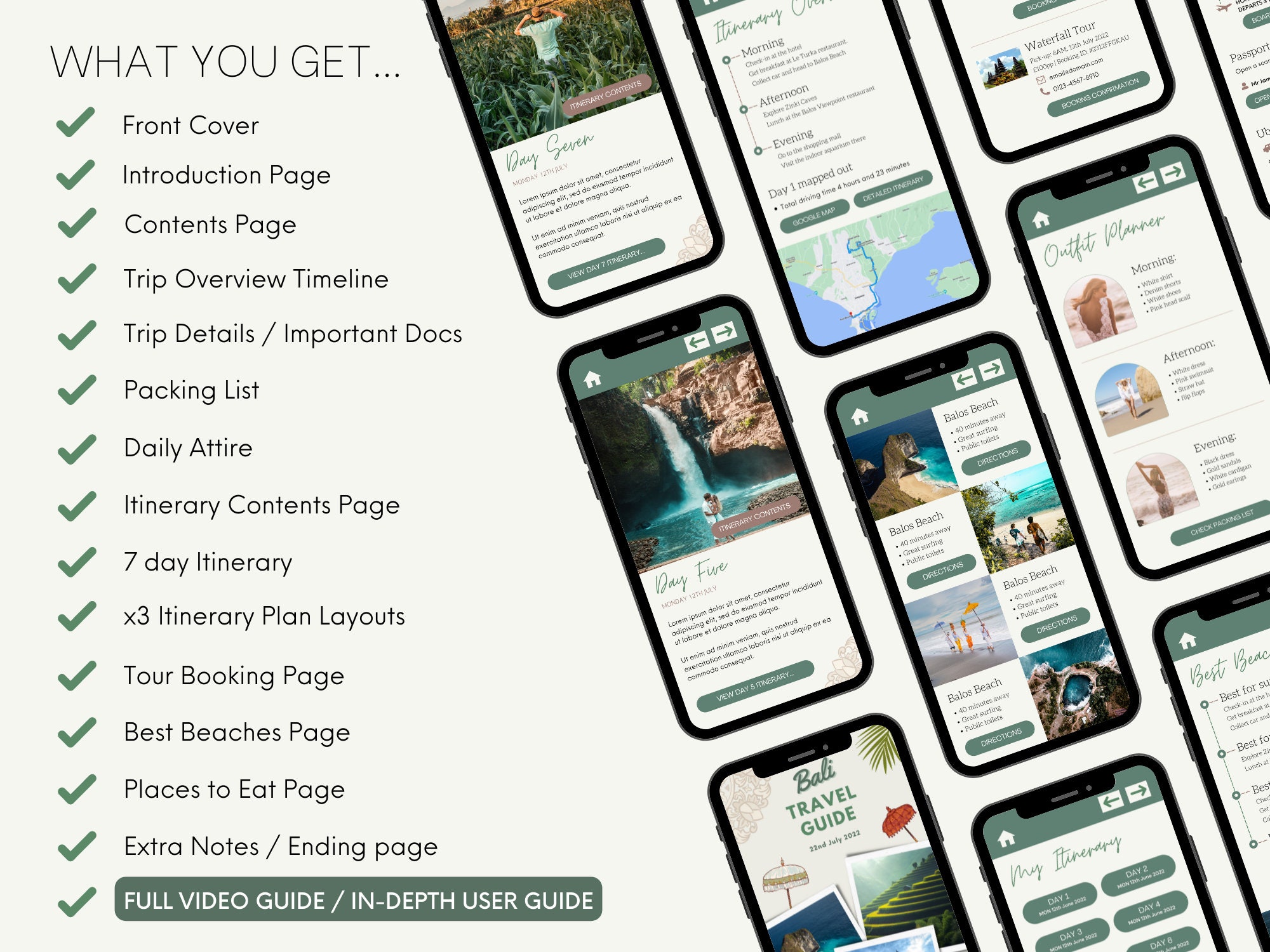 Mobile Travel Planner, Travel Itinerary, Mobile Travel Guide, Editable ...