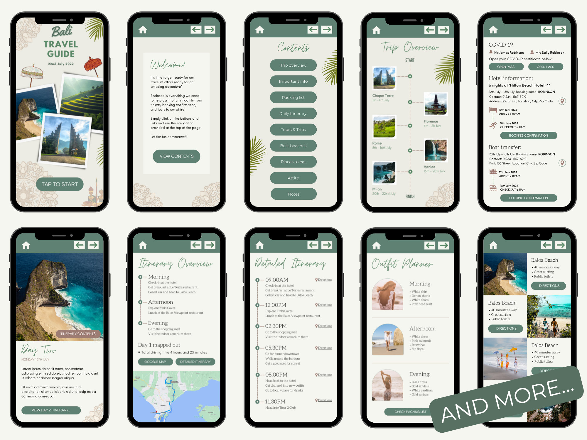 Mobile Travel Planner, Travel Itinerary, Mobile Travel Guide, Editable ...