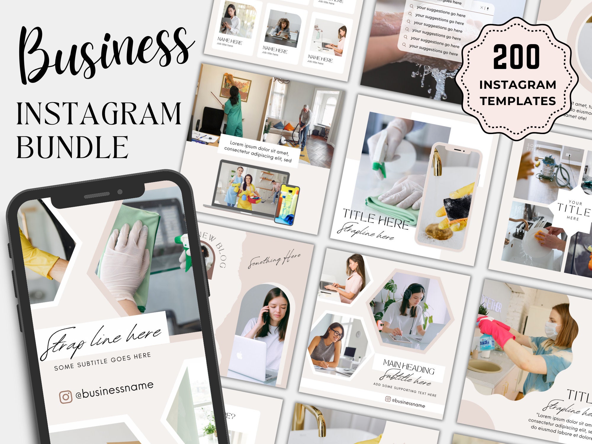 Cleaning Business Instagram Templates, Commercial Cleaning Minimalist ...