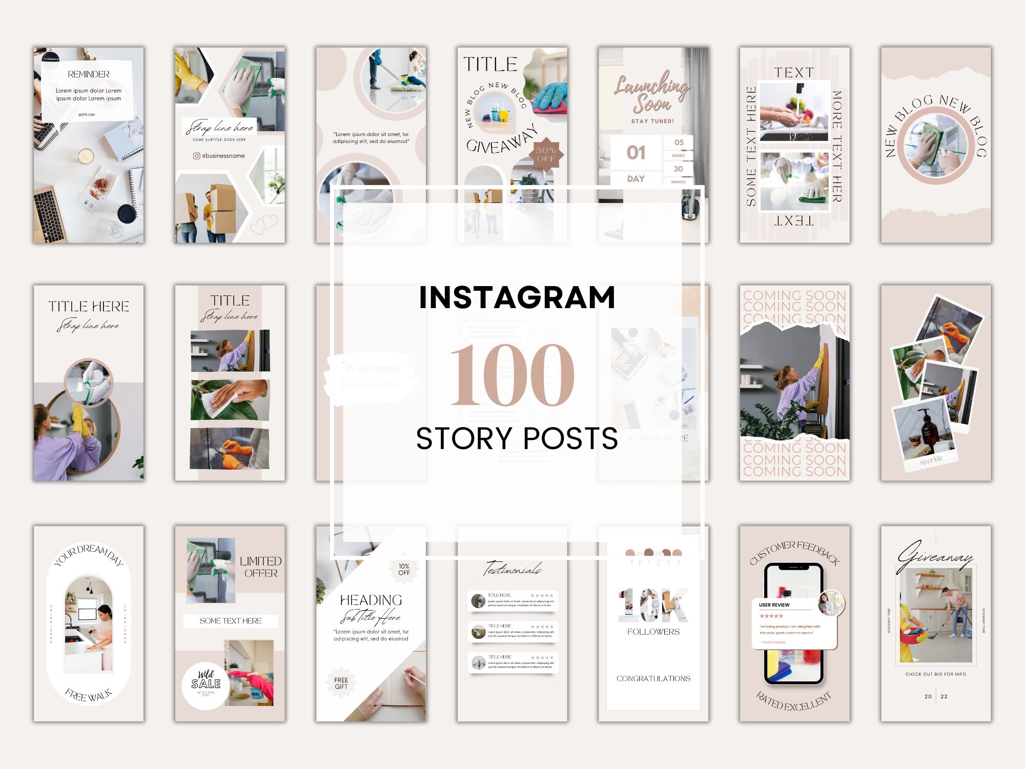 Cleaning Business Instagram Templates, Commercial Cleaning Minimalist ...