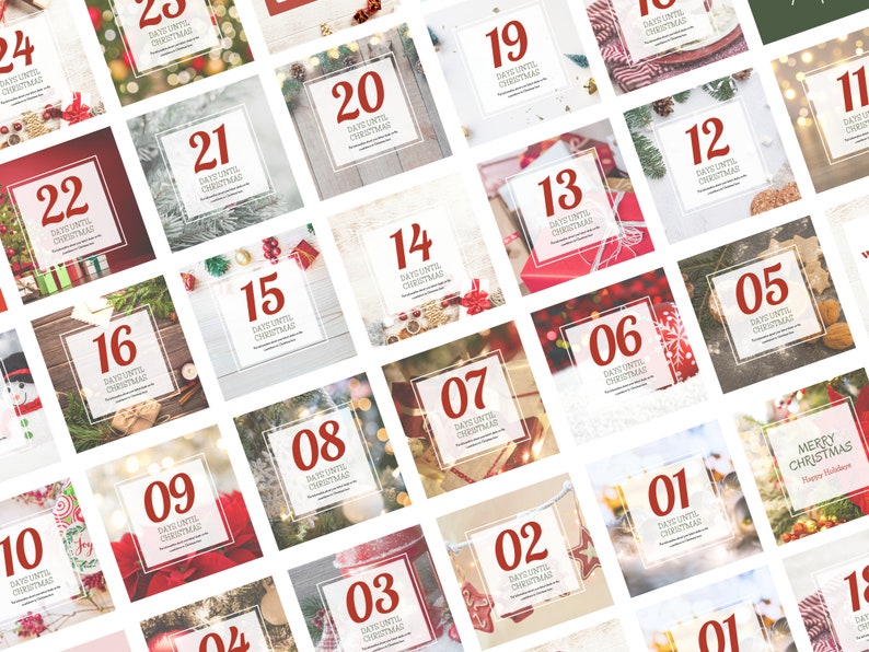 Advent Calendar Instagram Stories & Posts, Festive Real Estate Social ...