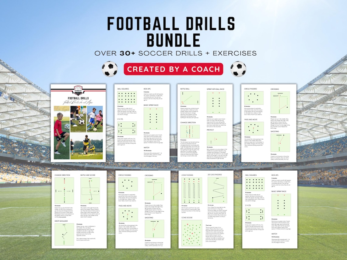 Football Coach Drills and Exercises Template, Soccer Drills for Kids ...