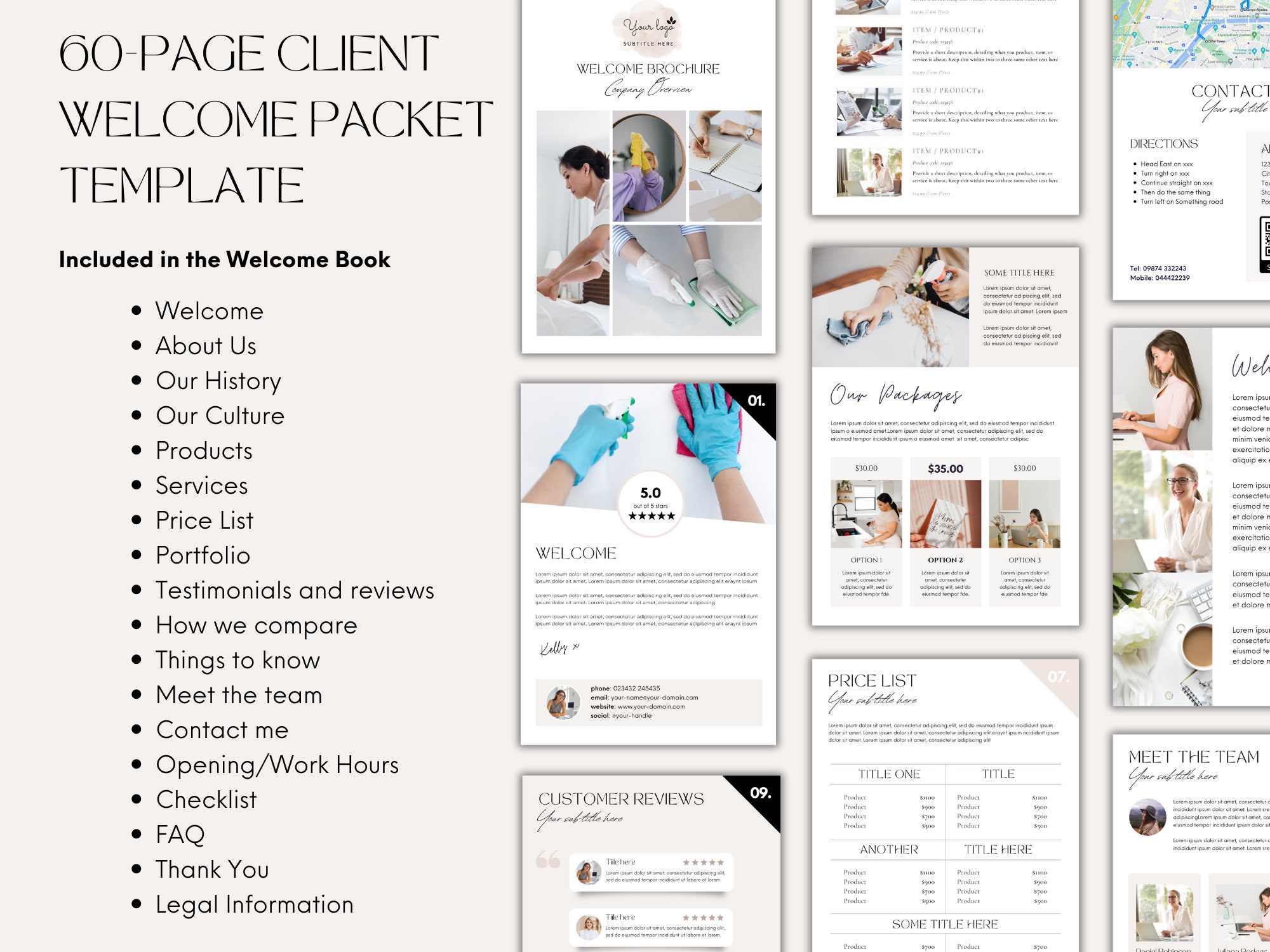 Cleaning Business Welcome Book, Cleaning Service Portfolio Template ...