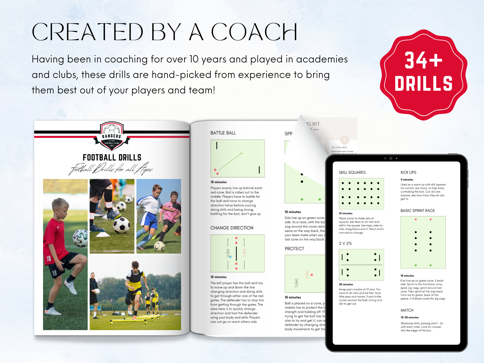 Football Coach Drills and Exercises Template, Soccer Drills for Kids ...