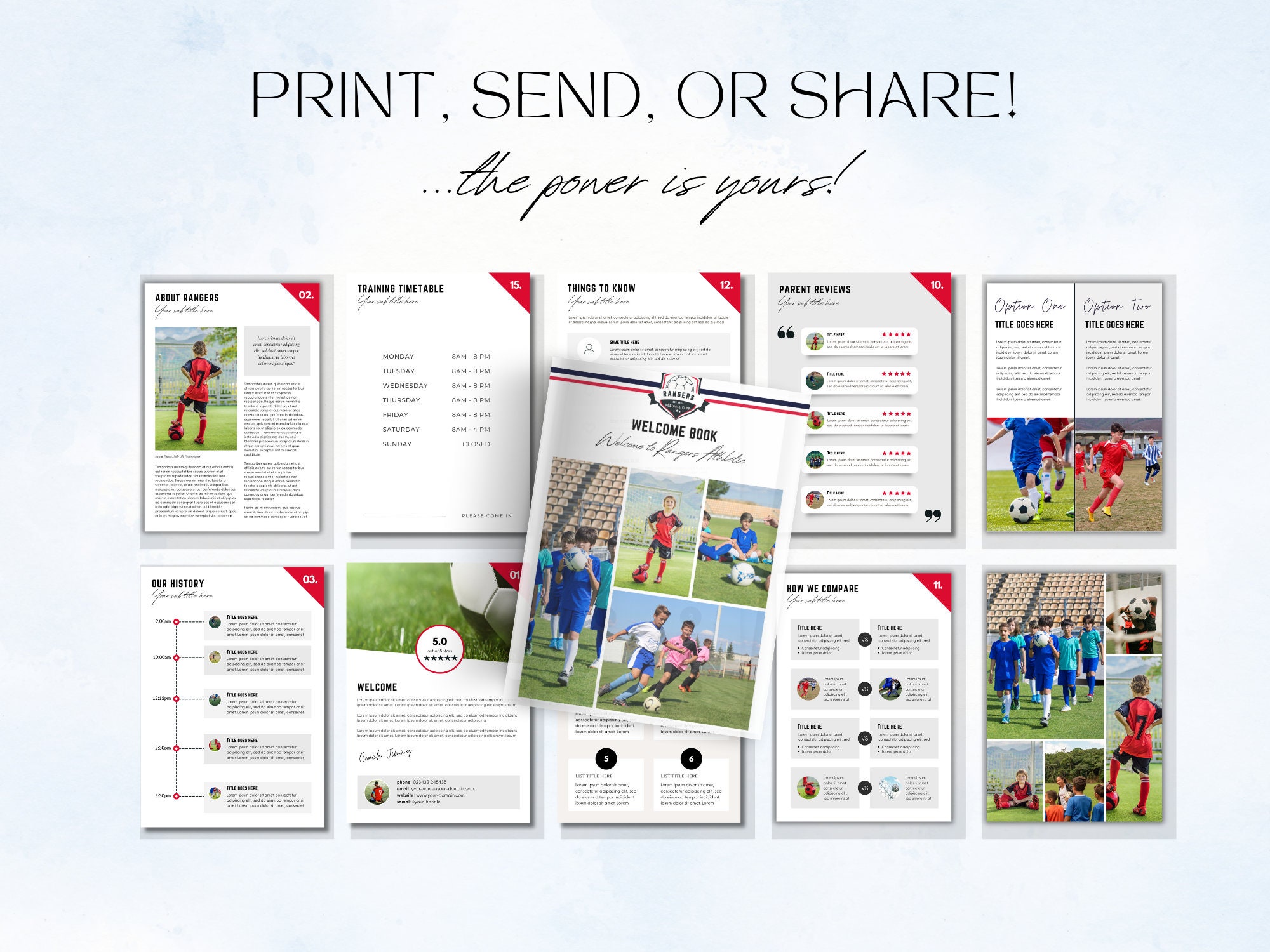 Football Coach Welcome Book Template, Parent Welcome Packet, Soccer ...