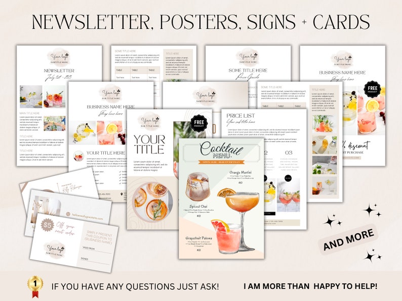 Mobile Bar Forms Bundle, Bartender Business Agreement Templates, Mobile ...