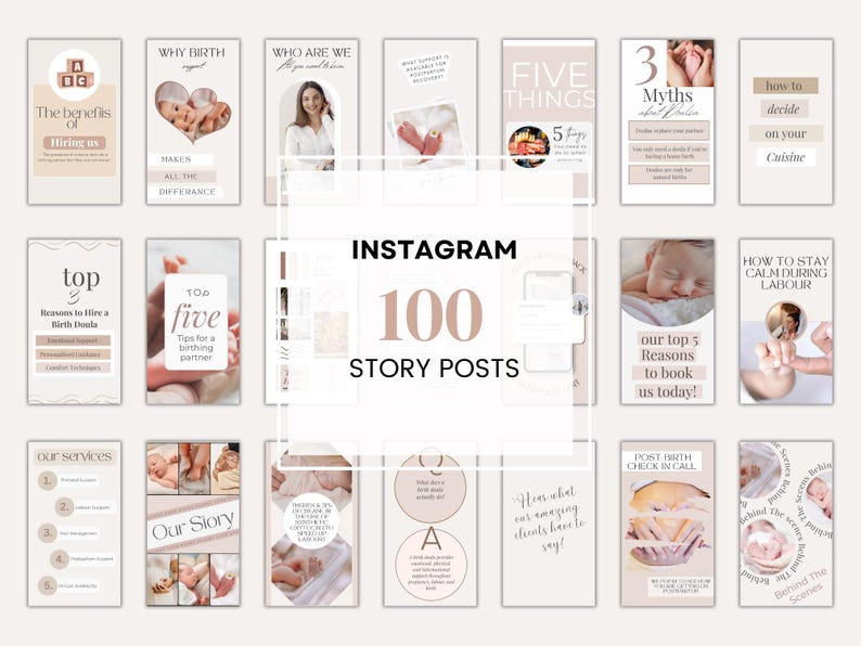 Birth Doula Instagram Templates, Editable Birth Doula Posts & Stories ...